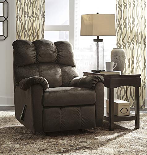 Signature Design by Ashley Foxfield Casual Manual Rocker Recliner, Dark Brown