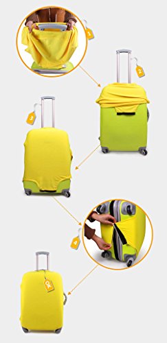 BIGCARJOB Travel Dust-proof Suitcase Cover Sunflower Print Clear Luggage Cover Protector Tsa Approved for 26-28inch