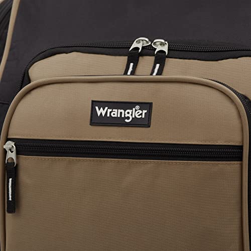 Wrangler Wesley Rolling Duffel Bag, Tannin, Large 30-Inch