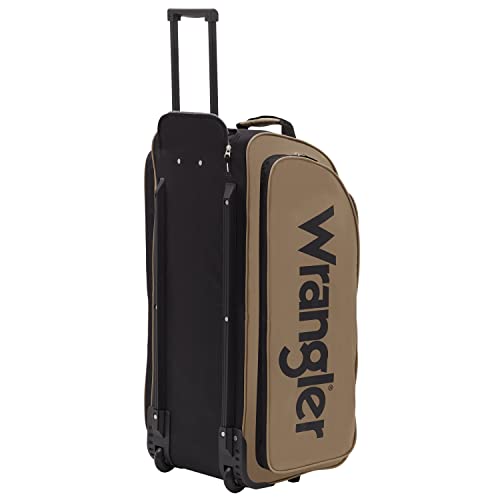 Wrangler Wesley Rolling Duffel Bag, Tannin, Large 30-Inch