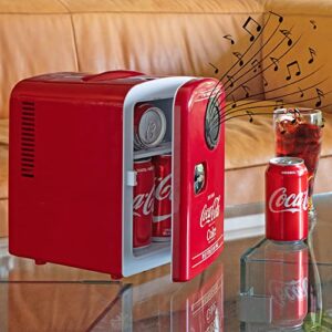 Coca-Cola KWC4-BT Compact Refrigerator, Red/White