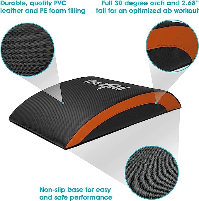 Yes4All Ab Mat For Sit Up 15"" Situps Pad Thick Workout Mat Comfortable for Abdominal Exercises, Crunches, Push-Ups, Core Training, Lower Back Support and Stretches Ab Muscles