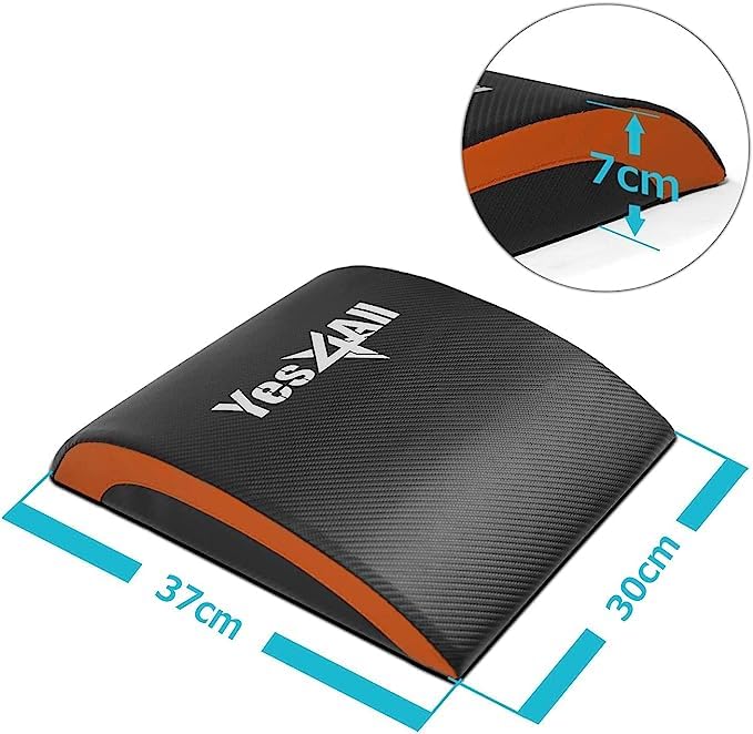 Yes4All Ab Mat For Sit Up 15"" Situps Pad Thick Workout Mat Comfortable for Abdominal Exercises, Crunches, Push-Ups, Core Training, Lower Back Support and Stretches Ab Muscles