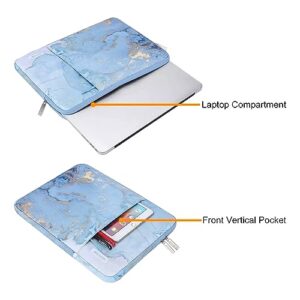 MOSISO Laptop Sleeve Compatible with MacBook Air/Pro, 13-13.3 inch Notebook, Compatible with MacBook Pro 14 inch 2023-2021 A2779 M2 A2442 M1, Polyester Vertical Watercolor Marble Bag, Blue