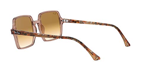 Ray-Ban Women's RB1973 Square II Sunglasses, Transparent Light Brown/Clear Gradient Brown, 53 mm