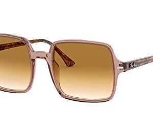 Ray-Ban Women's RB1973 Square II Sunglasses, Transparent Light Brown/Clear Gradient Brown, 53 mm