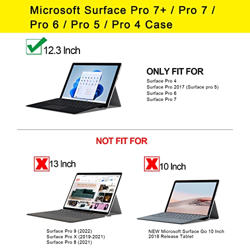 Microsoft Surface Pro 7 Case - MAITTAO Surface Pro 7+ / Pro 6 / Pro 5 2017 / Pro 4 12.3 Inch Tablet Case Accessories Slim Light Folio Stand Case Built-in Surface Pen Holder, Creative Marble 5