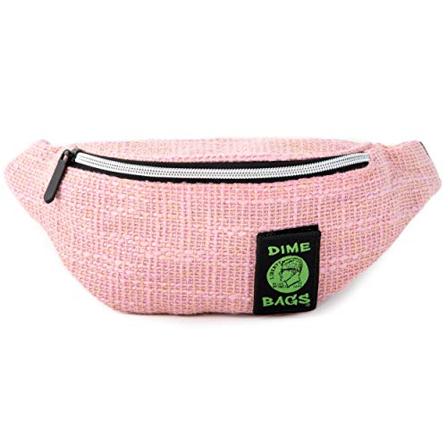 Dime Bags Stash Pack Hemp Waist Pack | Small Hipster Fanny Pack with Adjustable Strap (Pink)