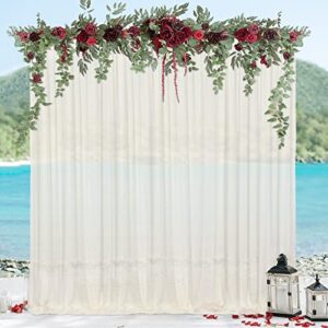 Ivory Chiffon Backdrop Curtain 10ftx10ft Birthday Party Backdrop Photography Backdrop Drapes for Wedding Arch Party Decorations