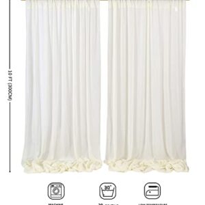 Ivory Chiffon Backdrop Curtain 10ftx10ft Birthday Party Backdrop Photography Backdrop Drapes for Wedding Arch Party Decorations