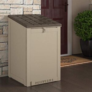 cosco outdoor living boxguard®, large lockable package delivery and storage box, 6.3 cubic feet, tan