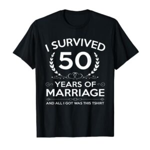 50th Wedding Anniversary Gifts Couples Husband Wife 50 Years T-Shirt