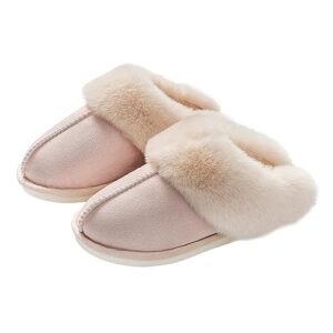 sosushoe womens slippers memory foam slippers fluffy slippers warm soft house slippers for women non-slip indoor outdoor,beige