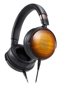 audio-technica ath-wp900 over-ear high-resolution headphones, flame maple/black, adjustable