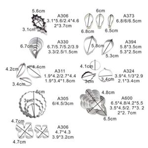 Art KITCHENWARE Sugarpaste Flower Making Tools 9pairs Petal Leaf Silicone Veiner Veining Molds 9sets Matched Fondant Cutters Hydrangea Tulip Carnation