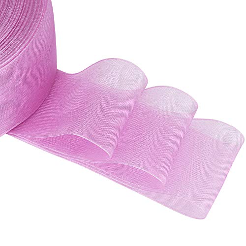 Livder 3 Rolls Sheer Chiffon Ribbons 1.5 Inches x 49 Yards/ Each Roll for Wedding Gift Wrapping Home Decorations (Purple, Violet, Light Purple)