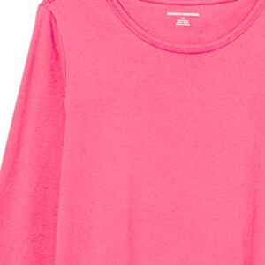 Amazon Essentials Women's Classic-Fit 100% Cotton Long-Sleeve Crewneck T-Shirt, Bright Pink, Medium