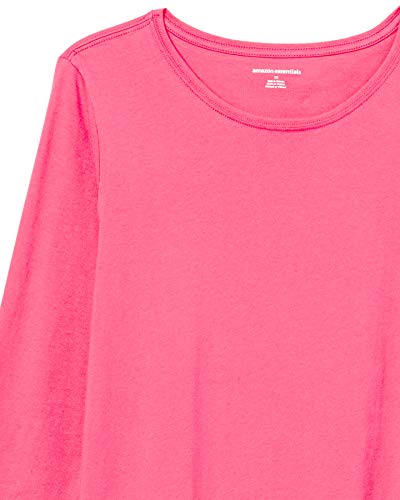 Amazon Essentials Women's Classic-Fit 100% Cotton Long-Sleeve Crewneck T-Shirt, Bright Pink, Medium