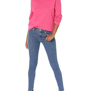 Amazon Essentials Women's Classic-Fit 100% Cotton Long-Sleeve Crewneck T-Shirt, Bright Pink, Medium