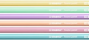 STABILO Graphite Pencil with Eraser Swano Pastel - Pack of 12 - Pink - HB