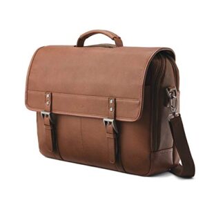 samsonite classic leather flapover, cognac, one size