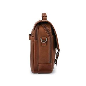 Samsonite Classic Leather Flapover, Cognac, One Size