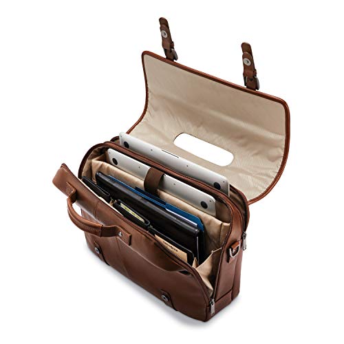 Samsonite Classic Leather Flapover, Cognac, One Size