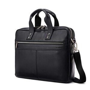 samsonite classic leather slim brief, black, one size