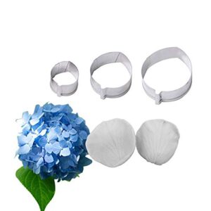 ak art kitchenware sugarpaste flower veiner and cutters set silicone veining molds fondant cake decorating tools for bakery (hydrangea petal vein)