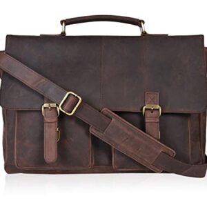 Brown Vintage Messenger Bags For Him And Her | Leather | Adjustable Shoulder Strap | Multiple Compartment | Sleek Design