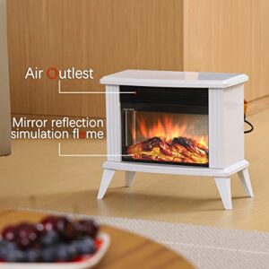 DONYER POWER Electric Heaters for Indoor Use Mini Fireplace Heater Portable 1500W 14.5" Fake Fireplace Bedroom Office Space Heater