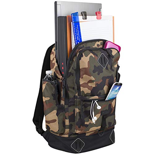 FUEL High Capacity Lifestyle Backpack with High Density Foam Straps, Camo/Black