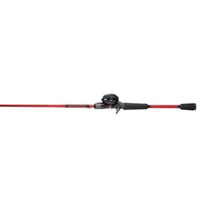 Ugly Stik 7’ Carbon Baitcast Fishing Rod and Reel Casting Combo, Graphite with Graphite Tip Design, 7’ 1-Piece Fast Action Rod, Black/Red