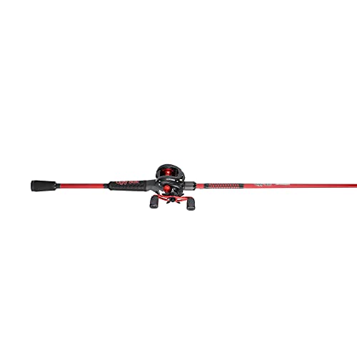 Ugly Stik 7’ Carbon Baitcast Fishing Rod and Reel Casting Combo, Graphite with Graphite Tip Design, 7’ 1-Piece Fast Action Rod, Black/Red