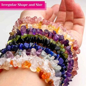 Crystal Beads for Ring Making 24 Colors, Cridoz Jewelry Gemstone Crystals Chips Drilled for Bracelet and Jewelry Making