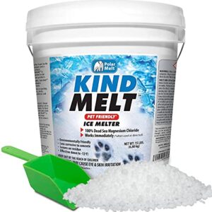 harris kind melt pet friendly ice and snow melter, fast acting 100% pure magnesium chloride formula with scoop included, 15lb