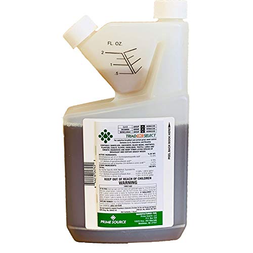 Select Source Triad QC Select - 3-Way Herbicide with Quinclorac (Quart) | Controls Dandelion, Clover, Crabgrass, and Many Other Broadleaf and Grassy Weeds