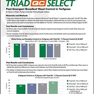 Select Source Triad QC Select - 3-Way Herbicide with Quinclorac (Quart) | Controls Dandelion, Clover, Crabgrass, and Many Other Broadleaf and Grassy Weeds