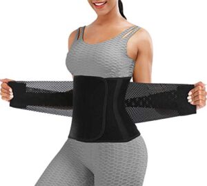 chongerfei waist trainer belt for women - waist trimmer weight loss ab belt,upgrade black,large