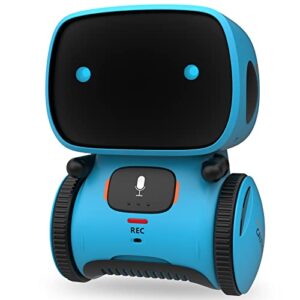 gilobaby kids robot toys, interactive robot companion smart talking robot with voice control touch sensor, dancing, singing, recording, repeat, birthday gifts for boys ages 3+ years (blue)