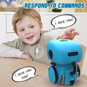 GILOBABY Kids Robot Toys, Interactive Robot Companion Smart Talking Robot with Voice Control Touch Sensor, Dancing, Singing, Recording, Repeat, Birthday Gifts for Boys Ages 3+ Years (Blue)