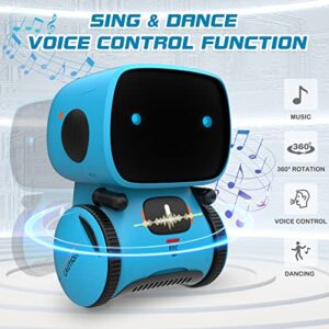 GILOBABY Kids Robot Toys, Interactive Robot Companion Smart Talking Robot with Voice Control Touch Sensor, Dancing, Singing, Recording, Repeat, Birthday Gifts for Boys Ages 3+ Years (Blue)