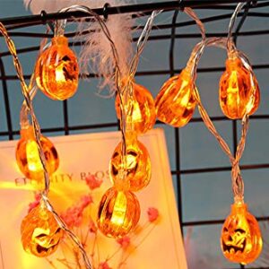 RISEDC Halloween LED String Lights Pumpkin Lantern DIY Garden Strings Home Outdoor Decor lamp Battery Powered-Pumpkin lanternA