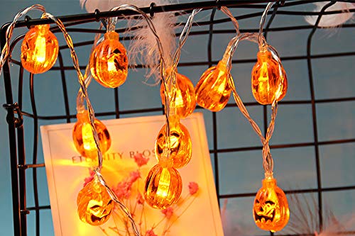 RISEDC Halloween LED String Lights Pumpkin Lantern DIY Garden Strings Home Outdoor Decor lamp Battery Powered-Pumpkin lanternA