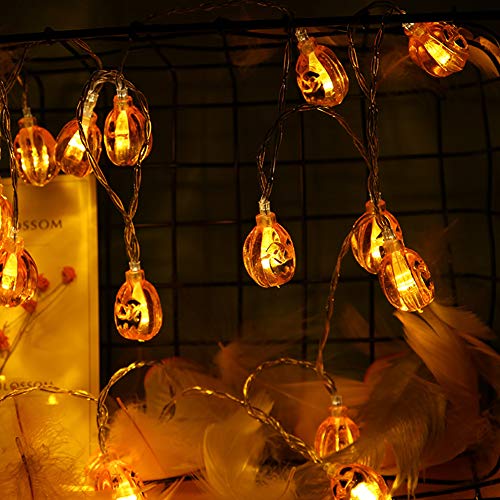 RISEDC Halloween LED String Lights Pumpkin Lantern DIY Garden Strings Home Outdoor Decor lamp Battery Powered-Pumpkin lanternA