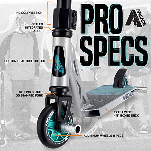 Arcade Pro Scooters Plus Stunt Scooter for Kids 10 Years and Up - Perfect for Intermediate Boys and Girls - Best Trick Scooter for BMX Freestyle Tricks (ARCADE Plus - Ultra Lava)