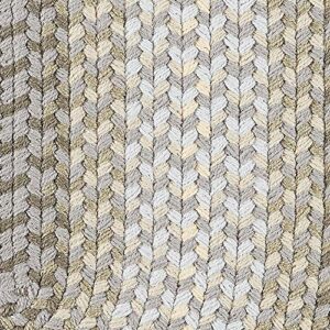 Super Area Rugs Braided Rug Pinecrest Indoor/Outdoor Braided Carpet for High Traffic Kitchen, Frosty Multi, 4' x 6' Oval