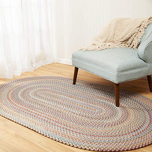 Super Area Rugs Cherry Hill Braided Rug Soft Toned Wool Casual Braided Carpet, Graphite Multi, 4' x 6' Oval