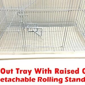 X-Large 5-Levels Ferret Chinchilla Sugar-Glider Rats Mice Gerbil Cage with Removable Rolling Stand, 32-Inch by 19-Inch by 60-Inch