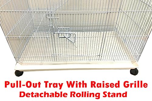 X-Large 5-Levels Ferret Chinchilla Sugar-Glider Rats Mice Gerbil Cage with Removable Rolling Stand, 32-Inch by 19-Inch by 60-Inch